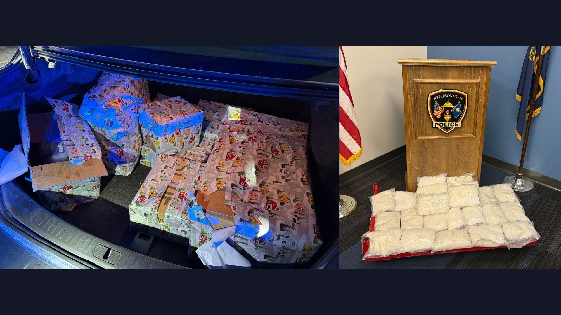 Officers find 55 pounds of meth wrapped as Christmas presents in Kentucky