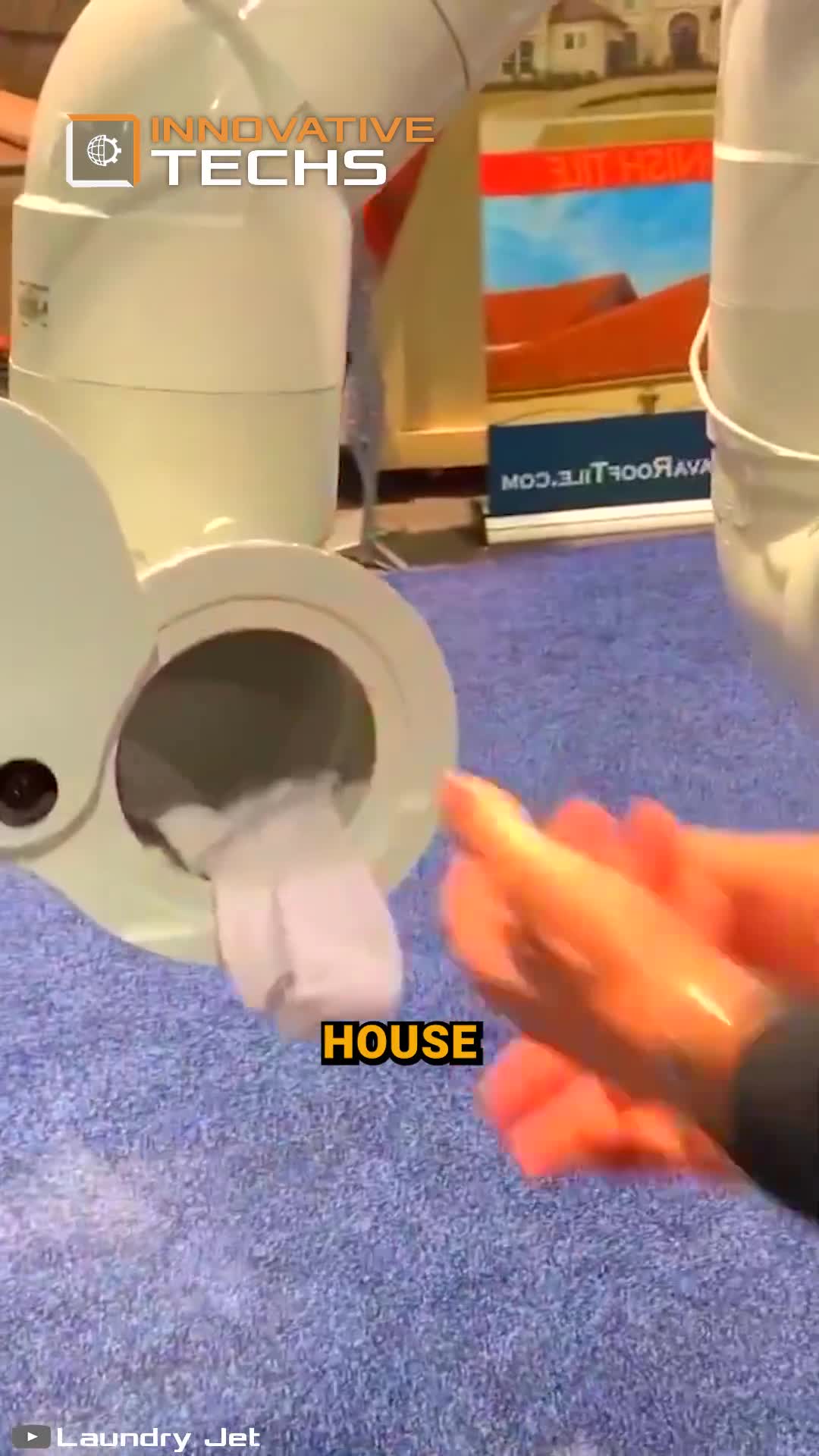 Laundry Jet in action: The ultimate vacuum-powered laundry chute system!