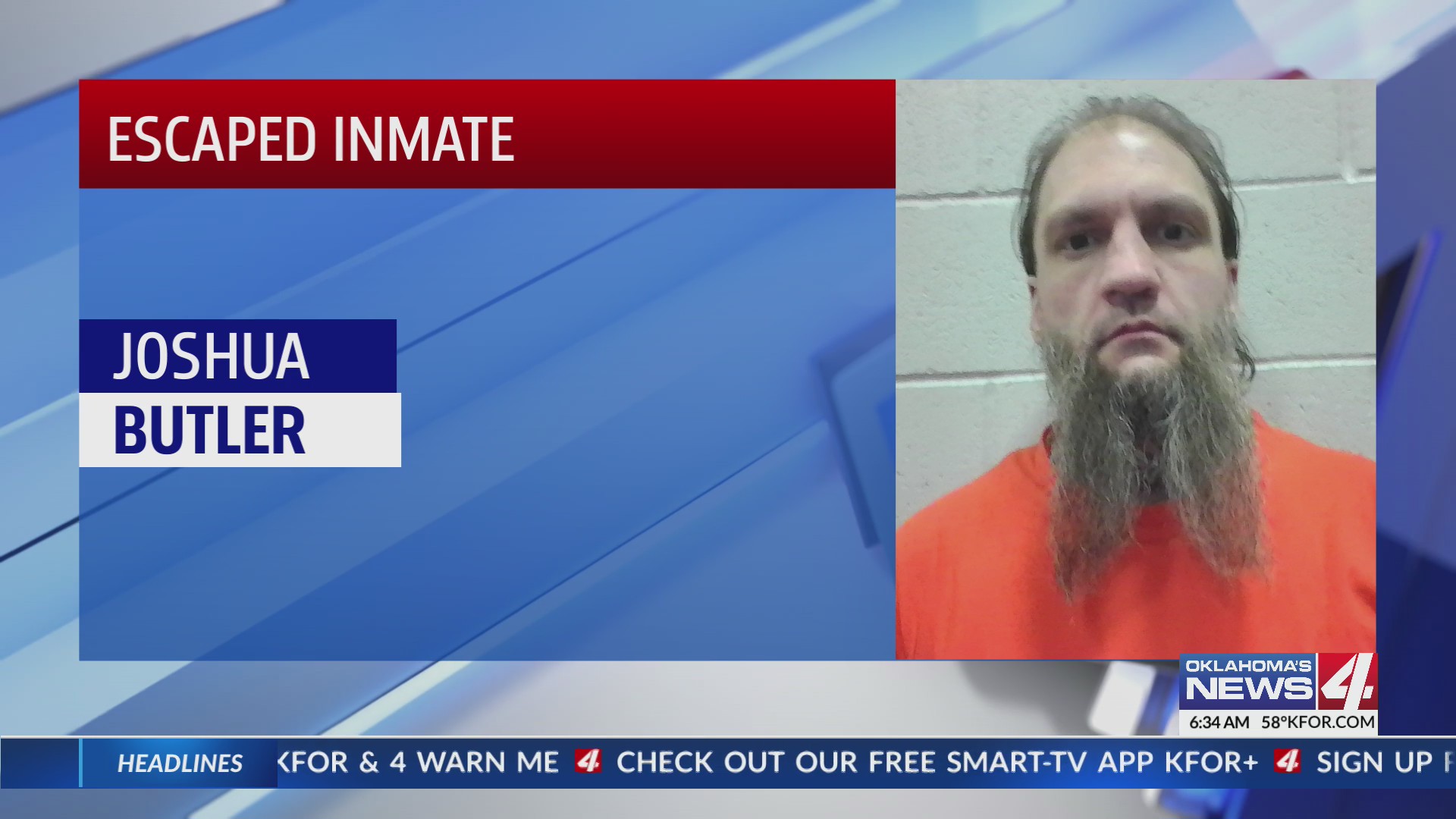 Authorities search for escaped inmate Joshua Butler