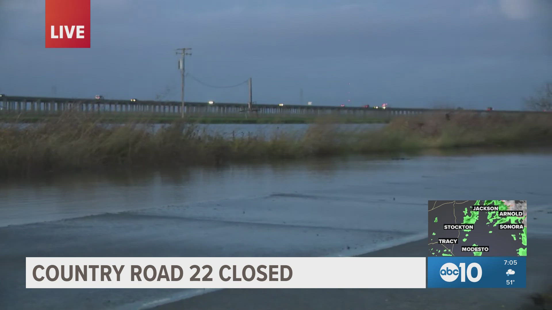 County Road 22 closed for high water levels