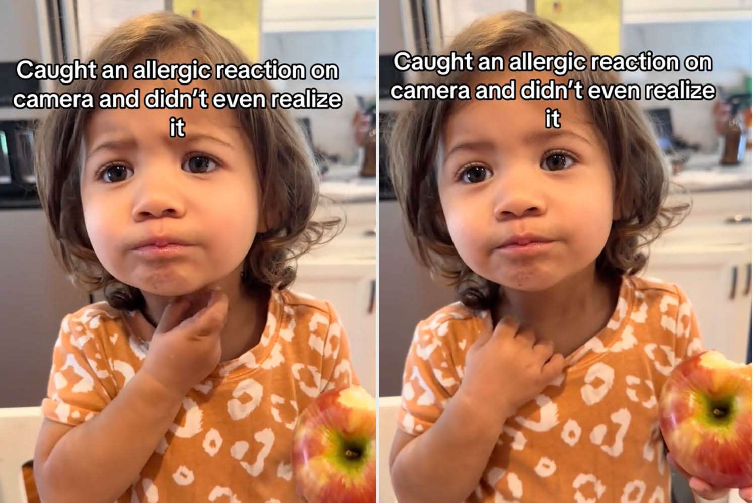 Mom took a video of her daughter eating an apple. She didn't realize she was capturing an ...