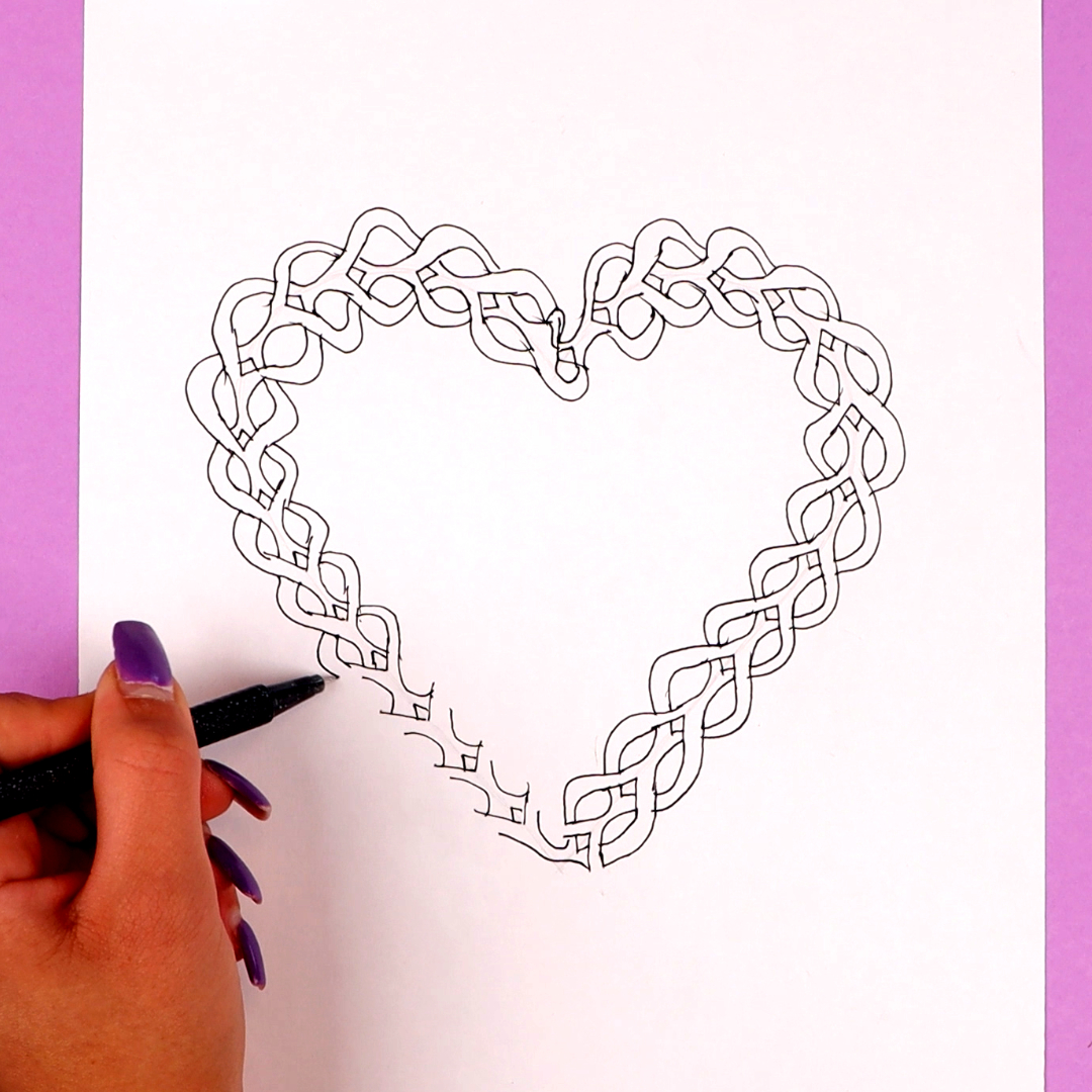 Line heart drawing connected by love 💞