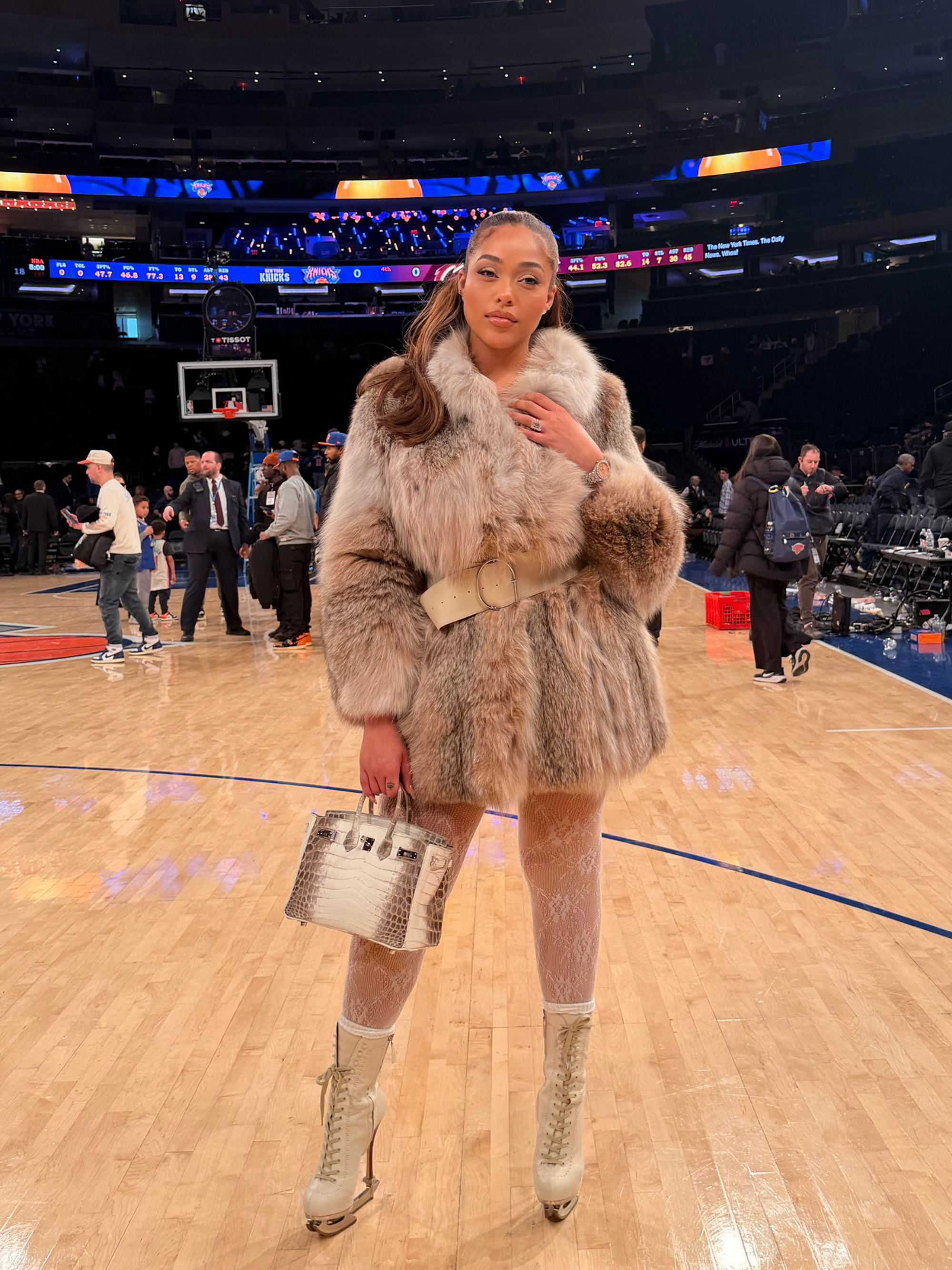 Newly engaged Jordyn Woods pairs $3,190 ice-skate boots with a six ...
