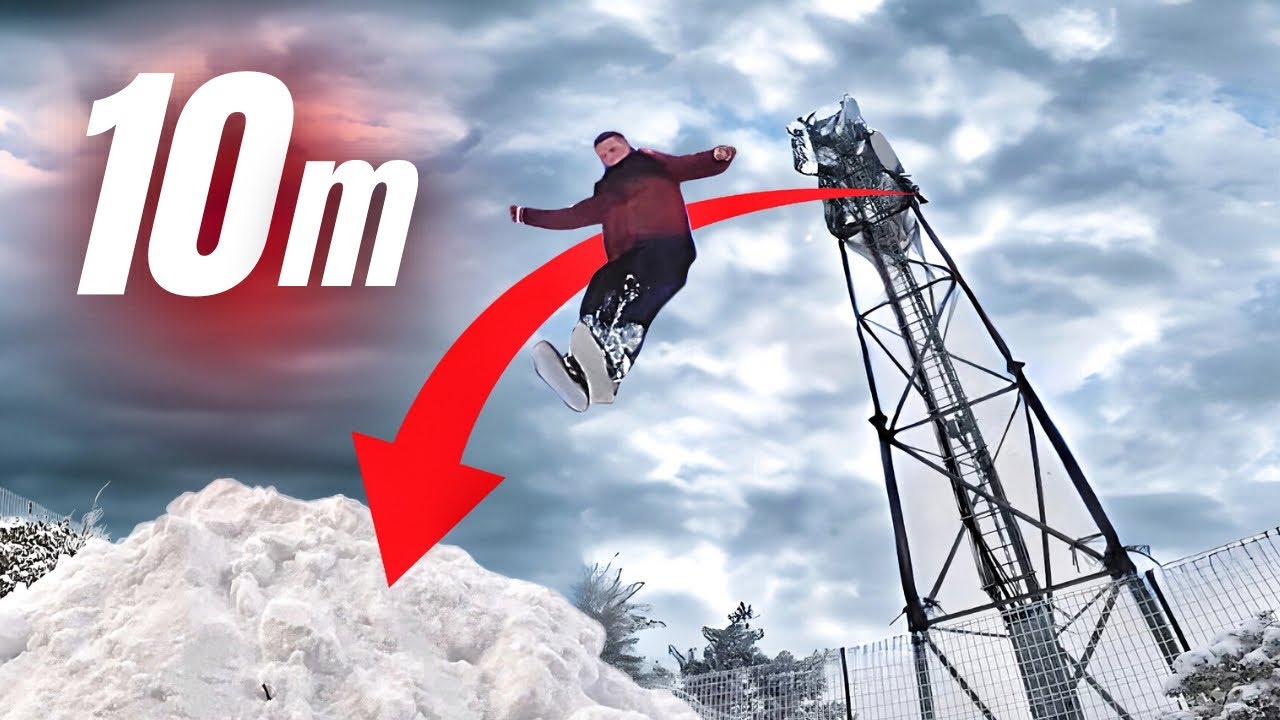 Je réalise un saut extrême du haut d'une antenne!