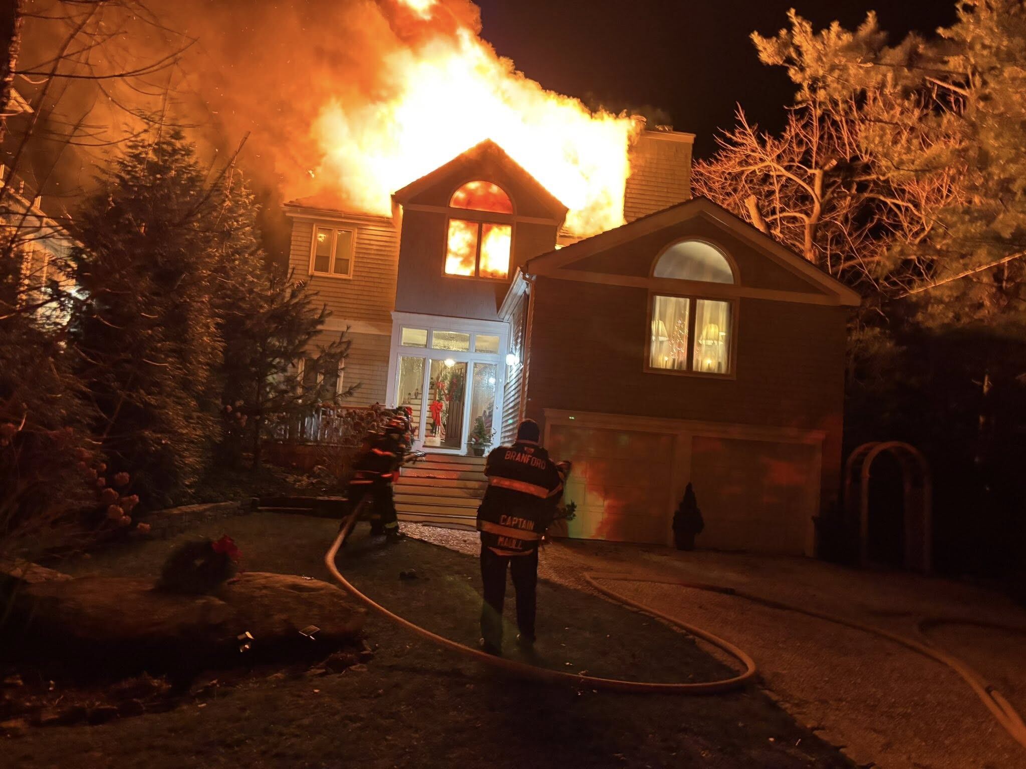 Branford house fire displaces family early Friday morning