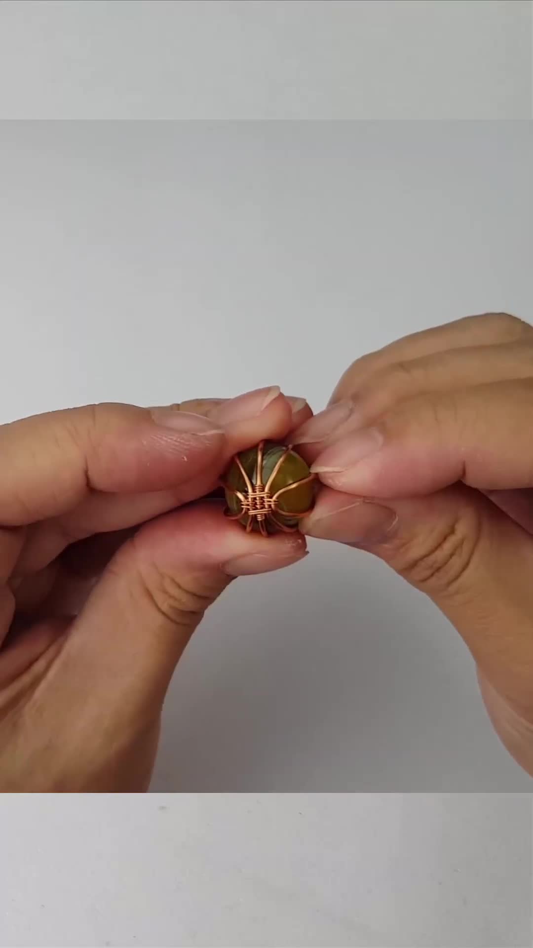 How to wrap spherical stone without holes? Water drop cage pendant #short