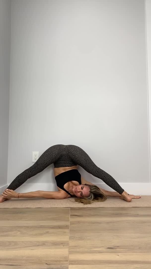 Wide-legged forward fold #short #shorts #yoga