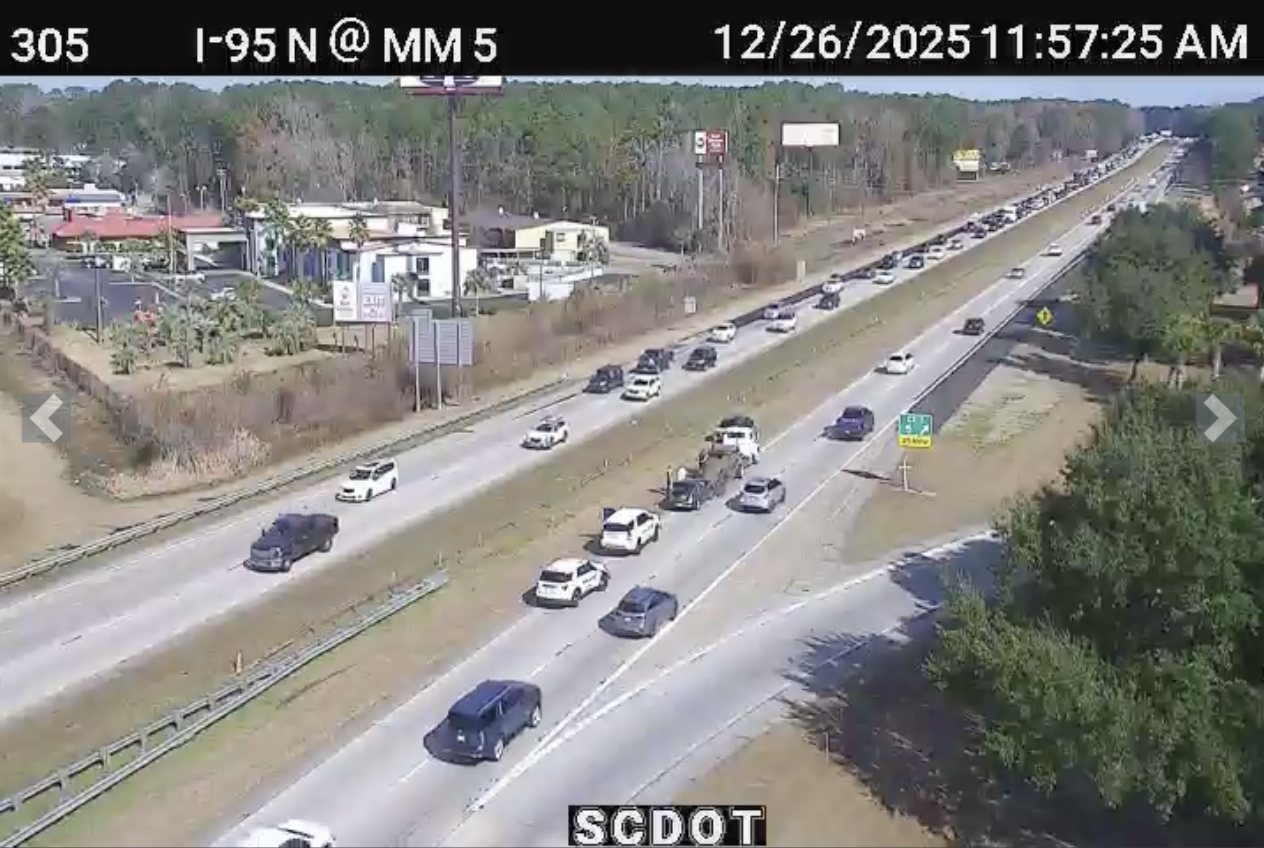 I-95 crash worsens holiday congestion in Hardeeville area, police say
