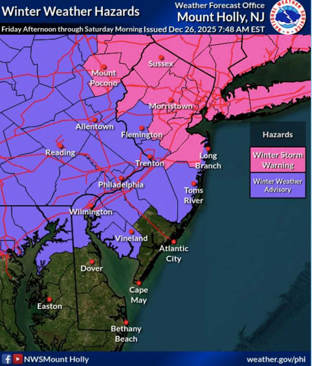 State of emergency declared in NJ as winter storm brings up to 8 inches