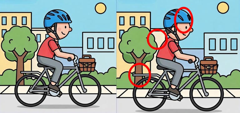 Spot 3 differences between the cycling guy pictures in 19 seconds!