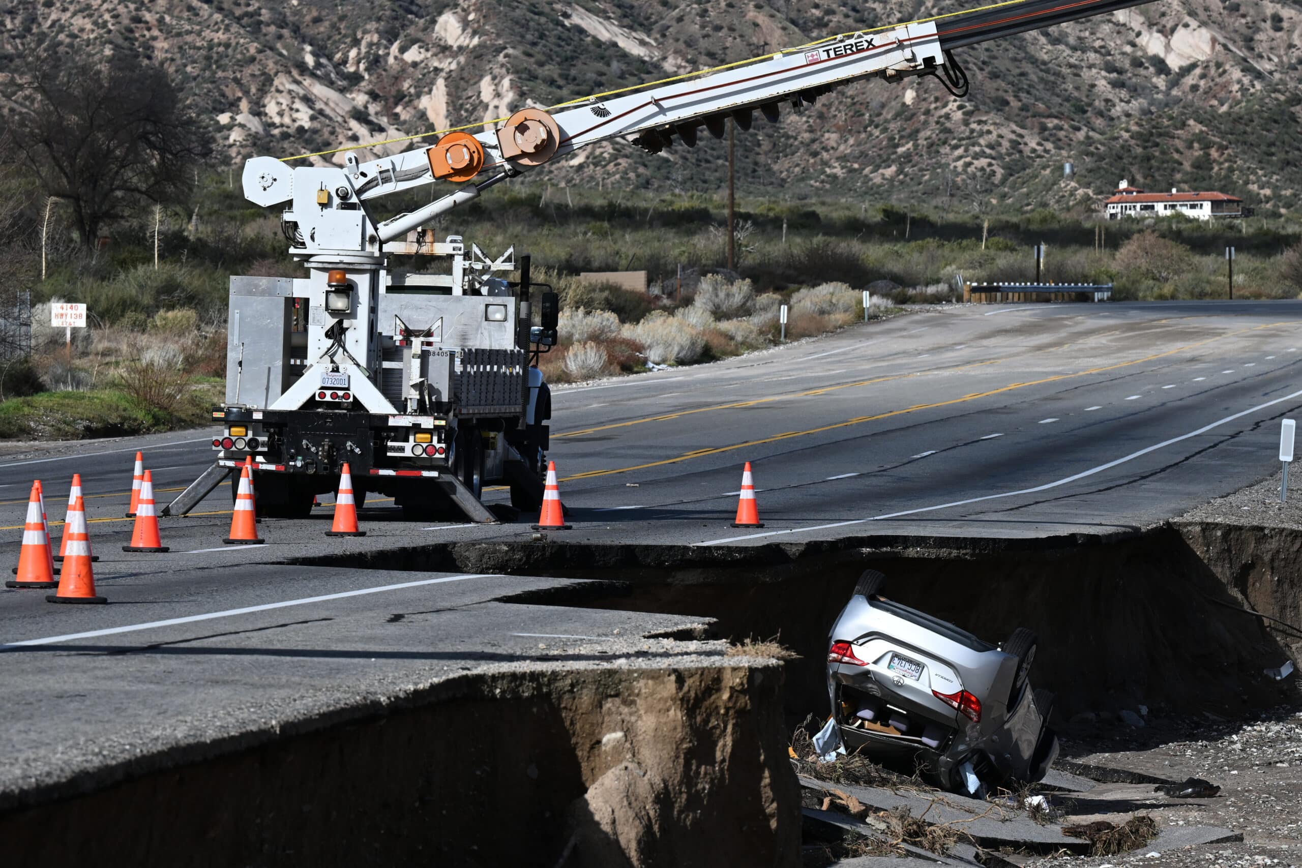 California’s intense winter storms turn some roads into rivers of mud