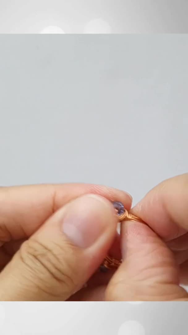 Play with wire | Simple ring | Crystal | Wire jewelry 622 #Shorts