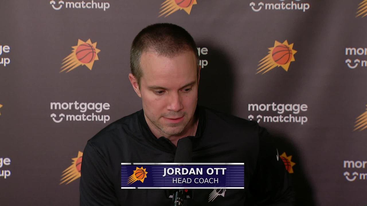 PHX 115, NOP 108: Suns coach Jordan Ott postgame media availability