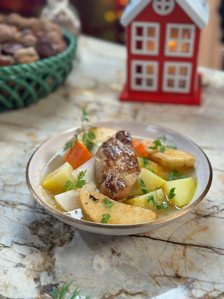 Pot-au-feu de foie gras à la façon Cyril Lignac