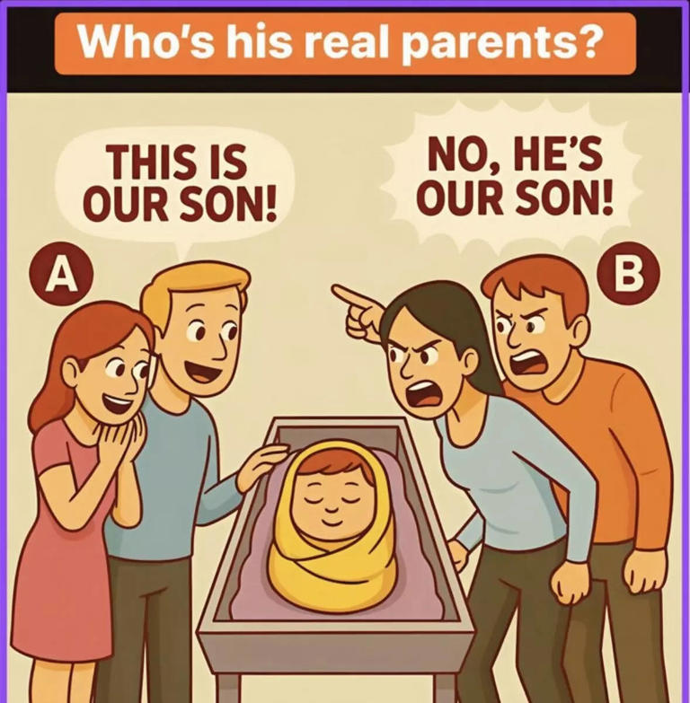 Can you find who is the real parent of the child? Take a closer look at ...