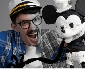 Make Mickey Mouse old version in a creepy way