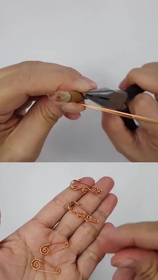 Play with wire | safety pins | simple | pendant | copper wire ...