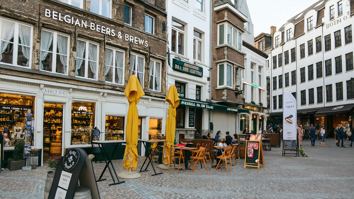 Everyday street life in central Antwerp