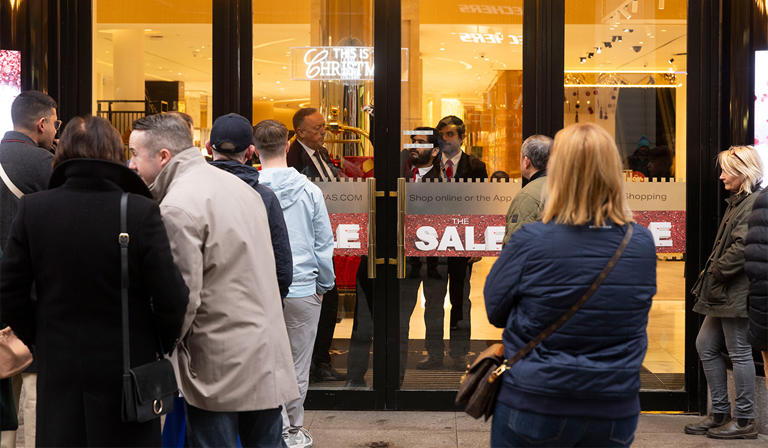 Canny shoppers brave the chill (or go online) to bag a bargain