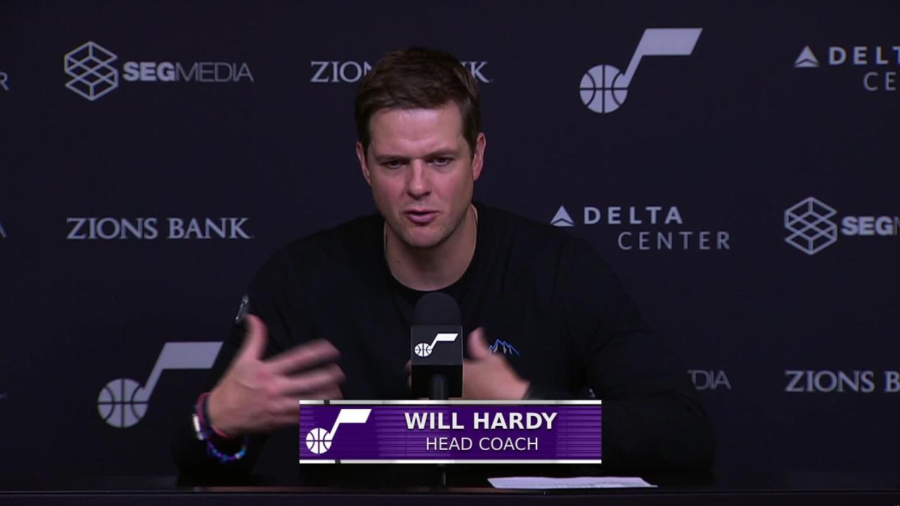 UTA 131, DET 129: Jazz coach Will Hardy postgame media availability