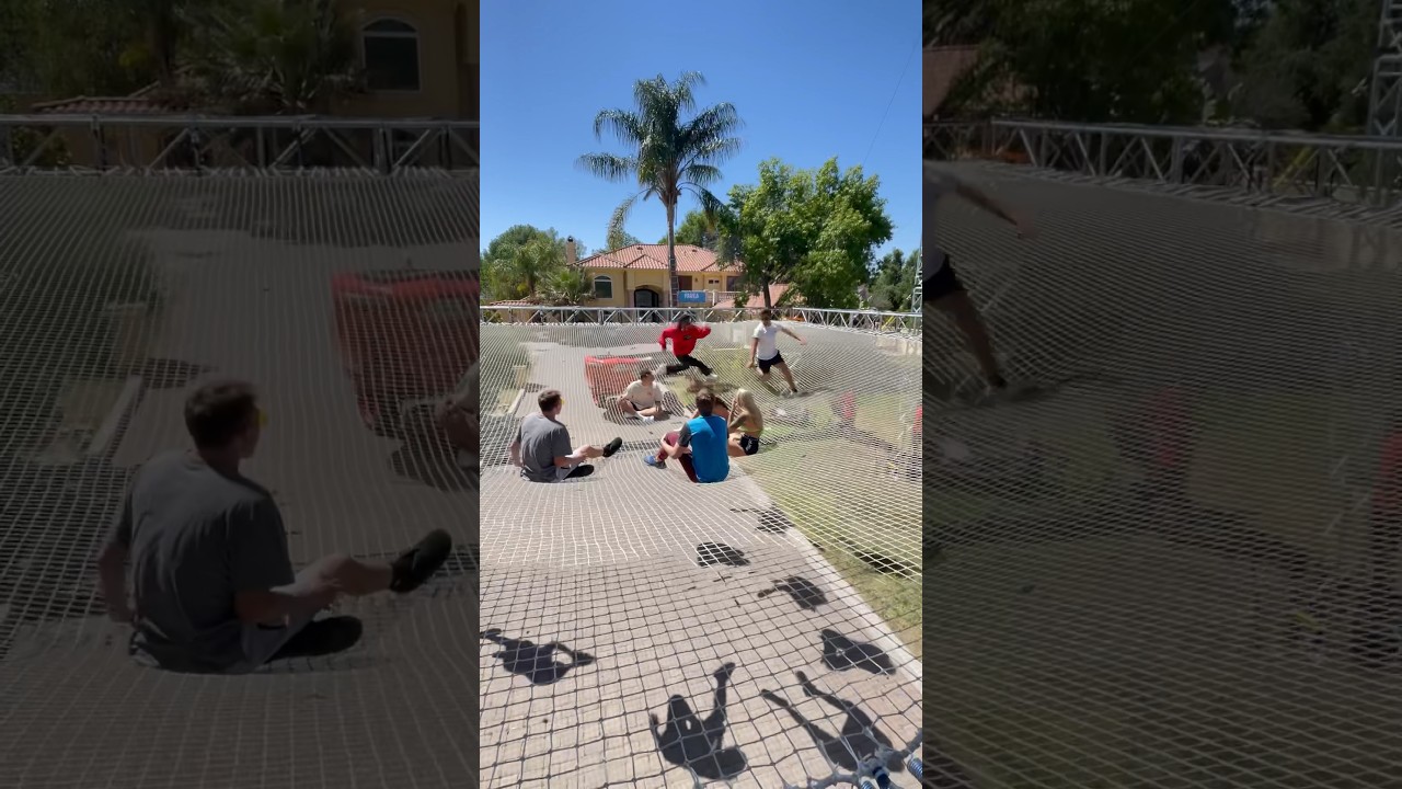 Duck Duck Goose on WORLDS LARGEST TRAMPOLINE #duckduckgoose # ...