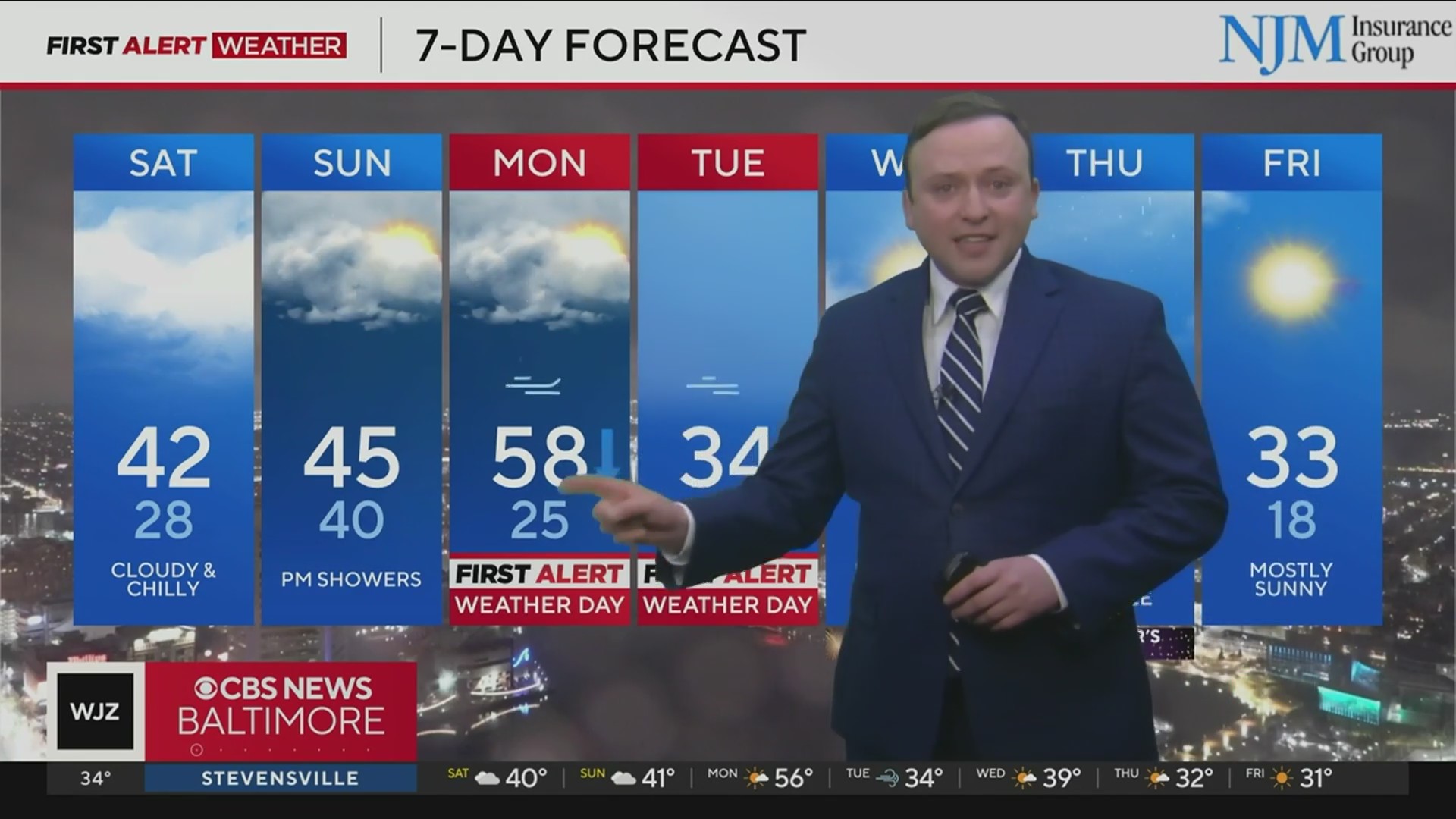 Wintry mix tapers off in Maryland Saturday morning