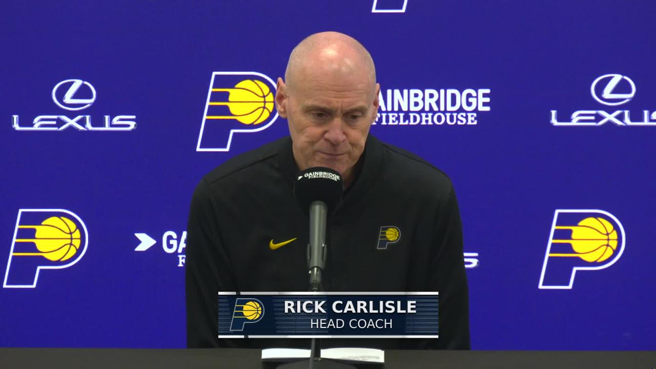 BOS 140, IND 122: Pacers coach Rick Carlisle postgame media availability