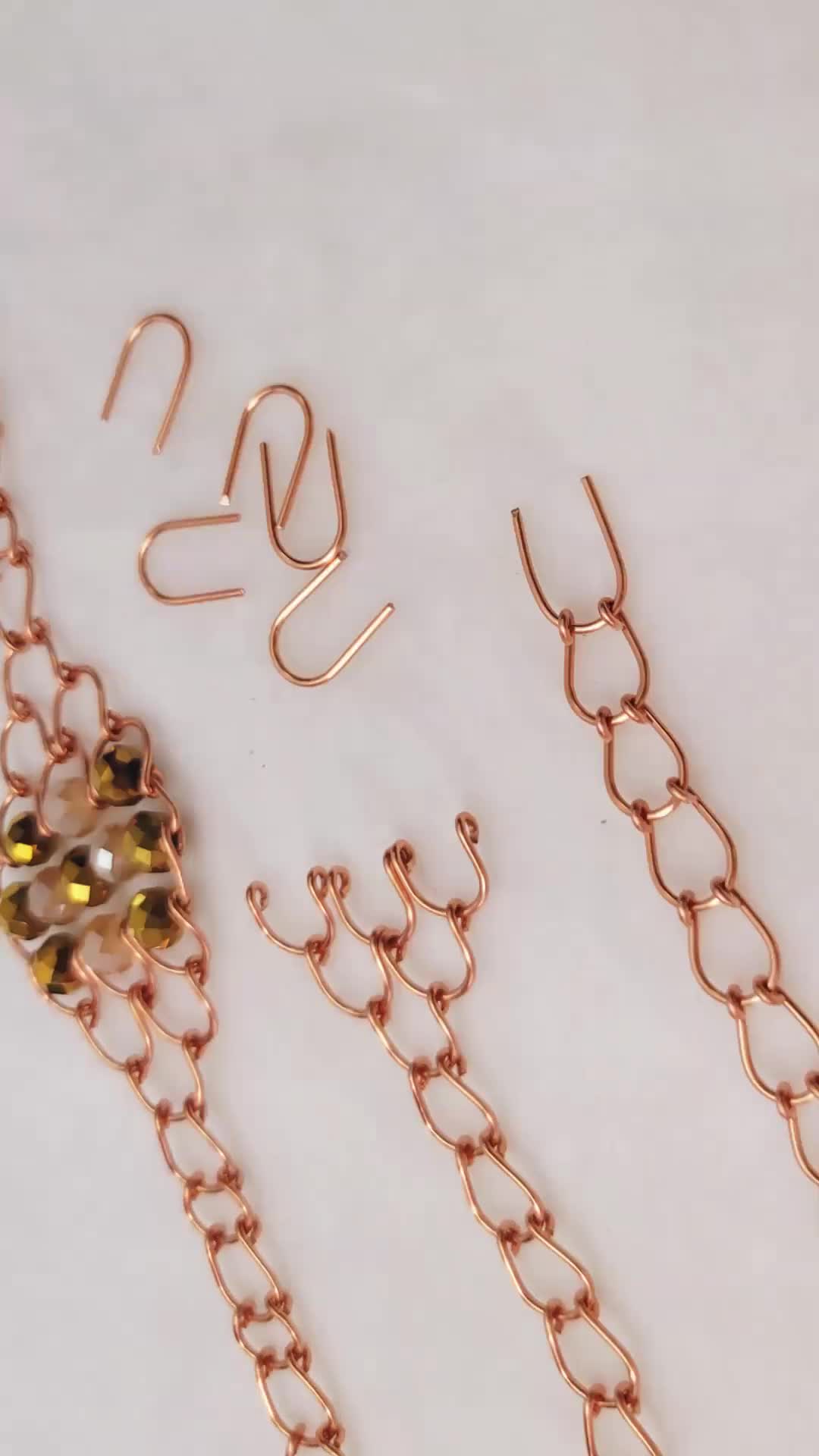 Simple fish scale bracelet | Jewelry making | Copper wire and crystal