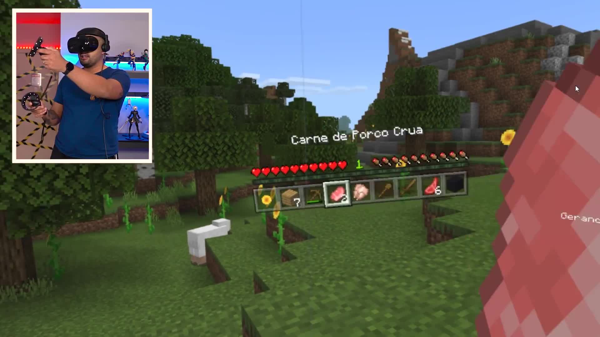 Joguei Minecraft em realidade virtual e enfrentei o Enderman!