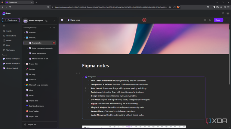 I started using Microsoft Loop for graphics work, and I should have ...