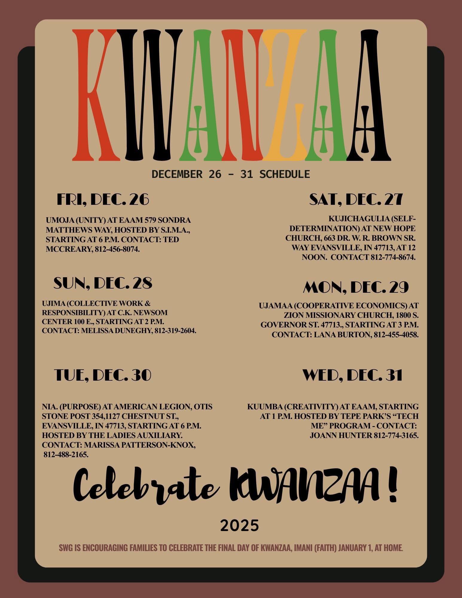 Kwanzaa celebrations begin at Evansville’s African American Museum