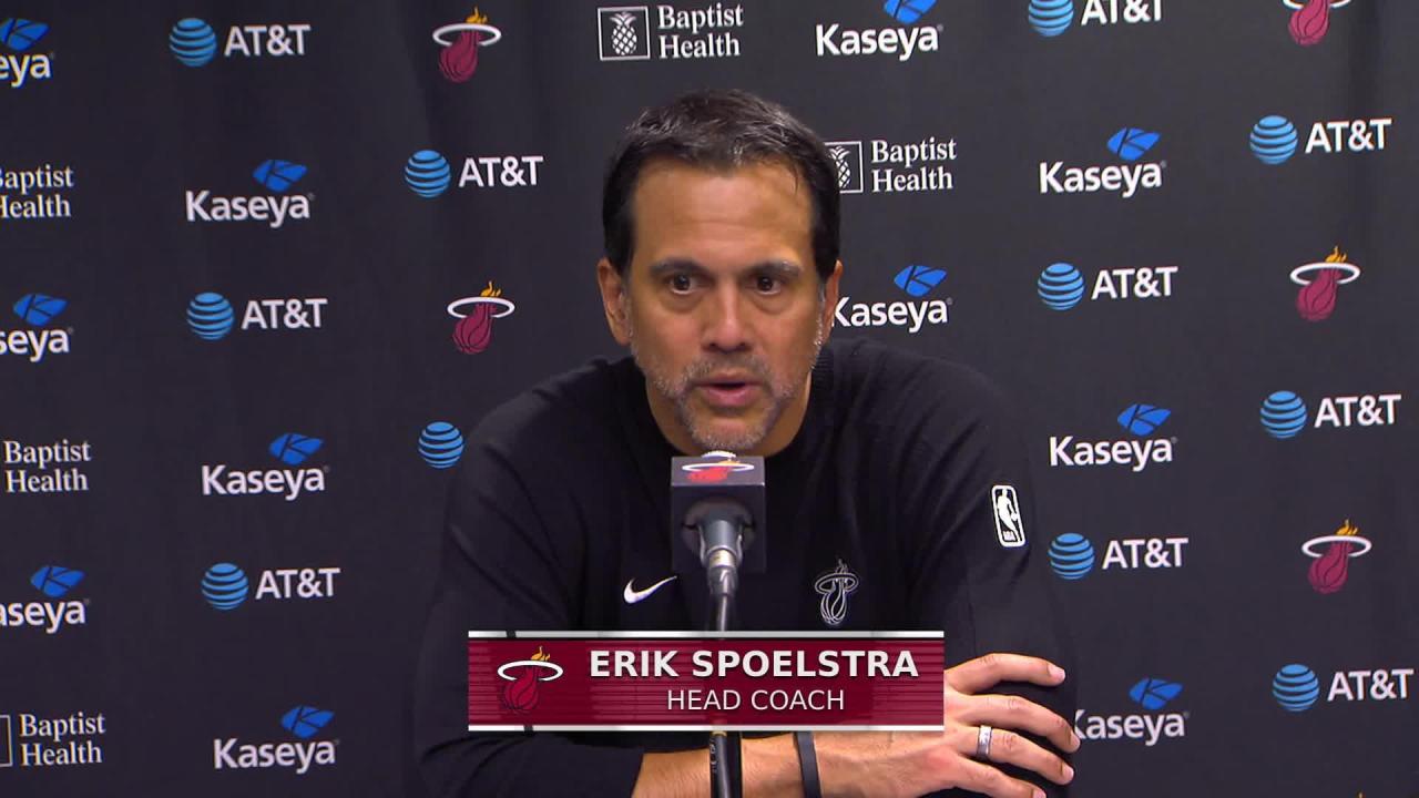 MIA 126, ATL 111: Heat coach Erik Spoelstra postgame media availability