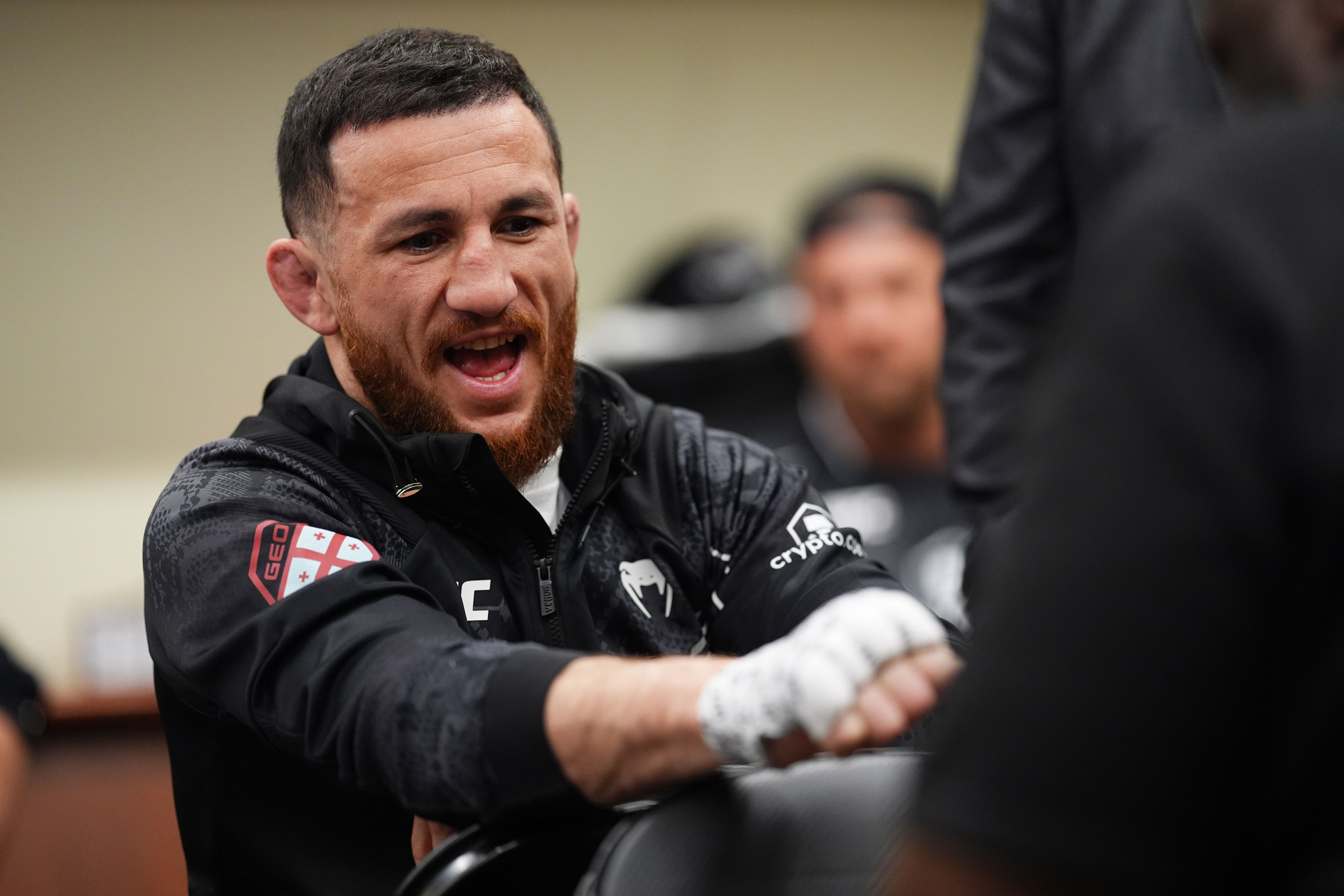 Georgian power! Ilia Topuria, Merab Dvalishvili smash punching machine ...