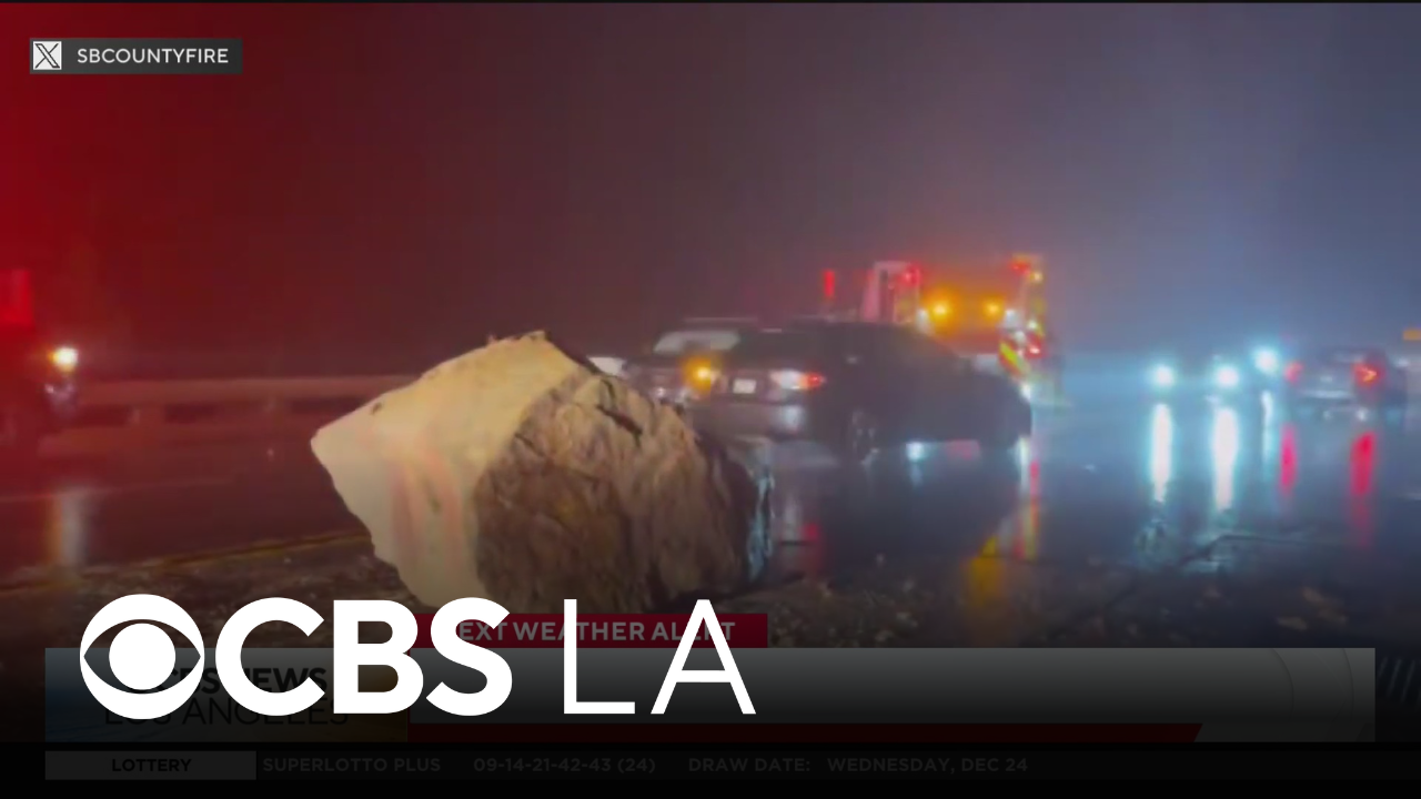 5 injured after boulder crashes onto Highway 18 near Big Bear Lake