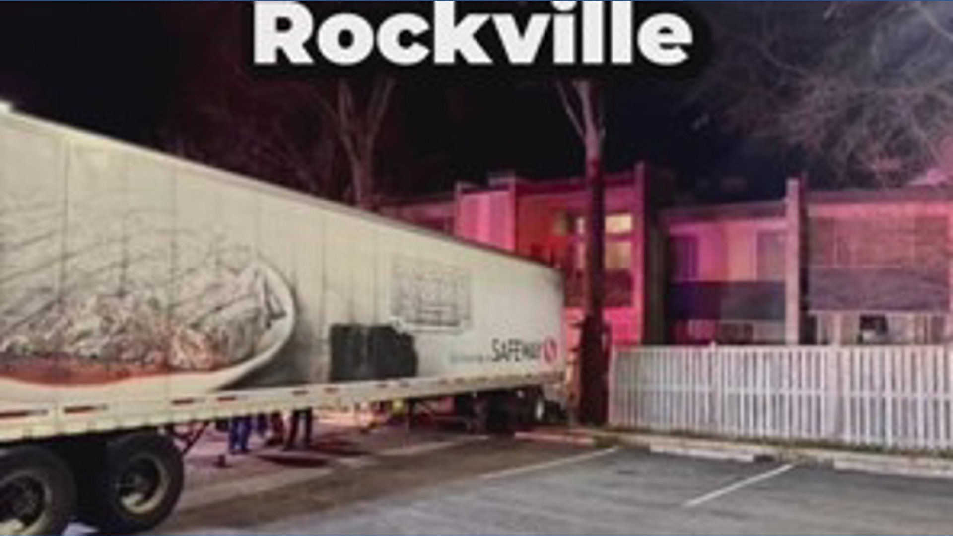 Tractor trailer nearly crashes into Rockville, Maryland apartment building