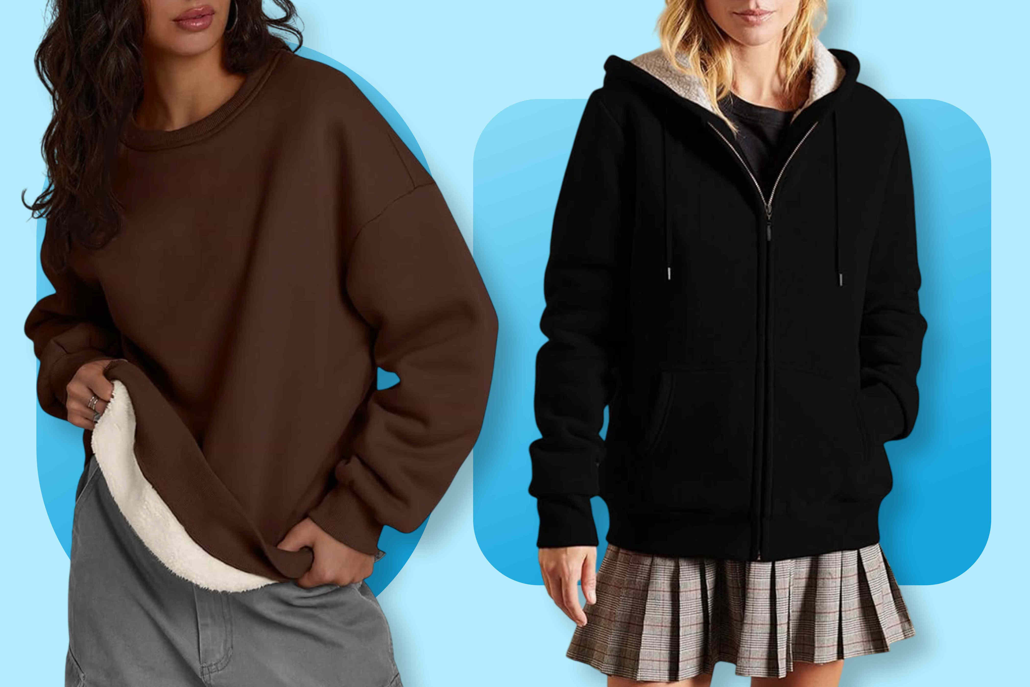 Stay bundled up this winter with fleece-lined sweatshirts and jackets ...