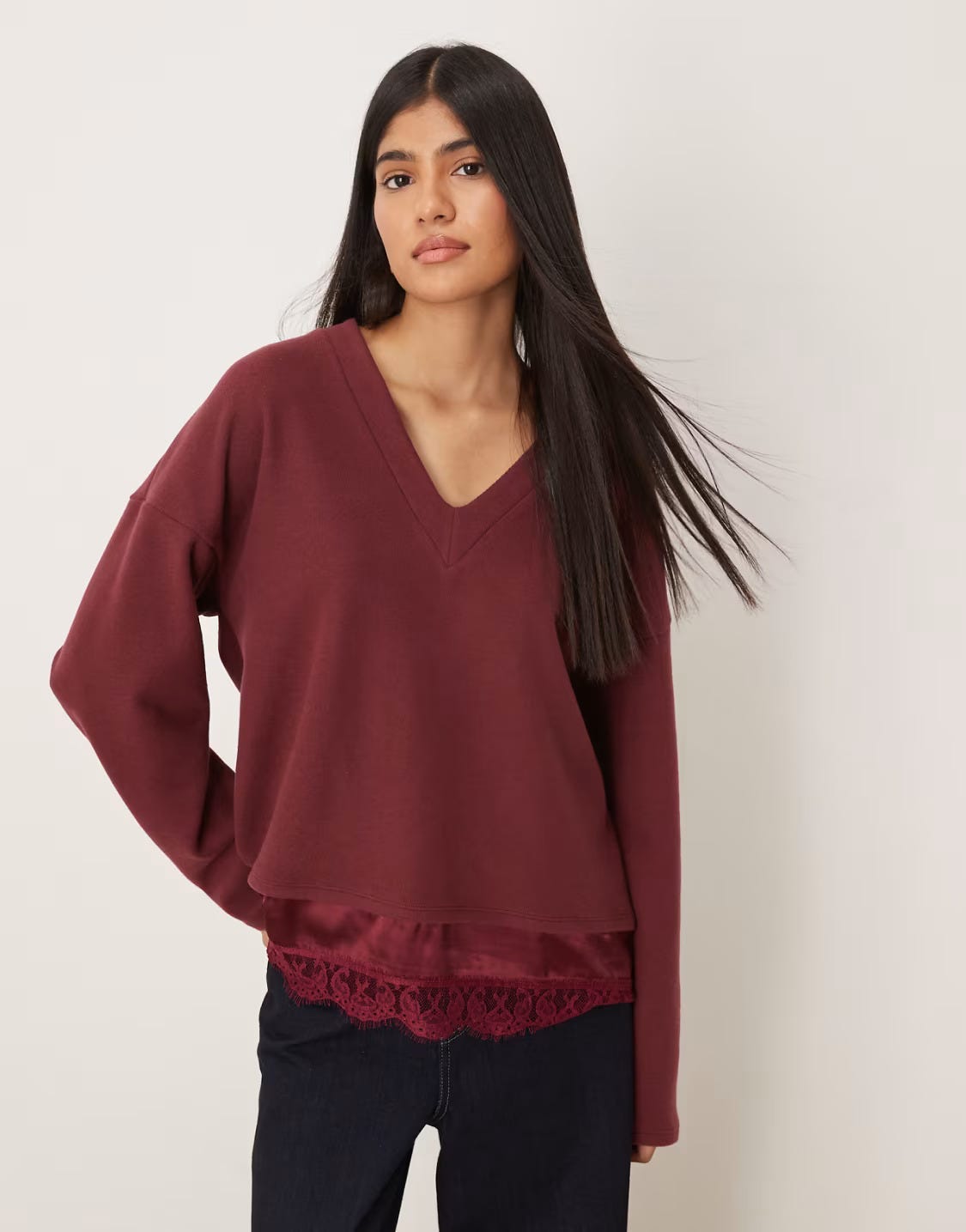 ASOS's £34 two-in-one burgundy jumper is an easy styling hack to ...
