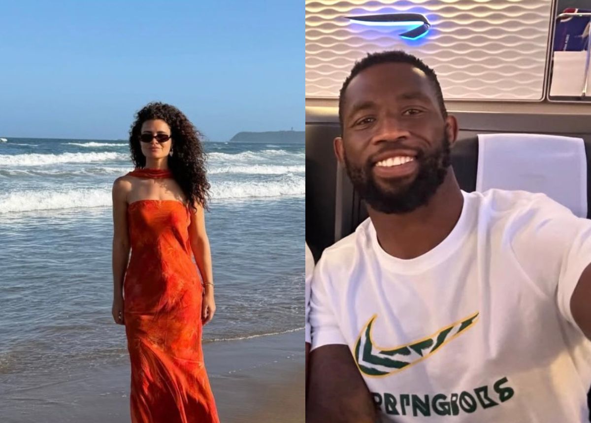 Siya Kolisi reacts to 'girlfriend' Rachel John in SA