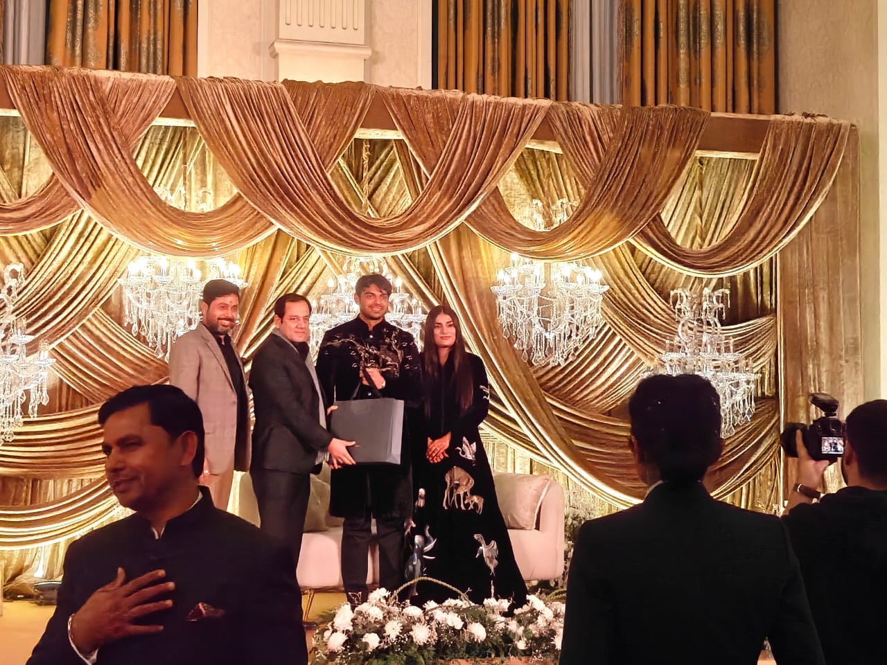 Neeraj Chopra and wife Himani host marriage reception, PM Narendra Modi ...