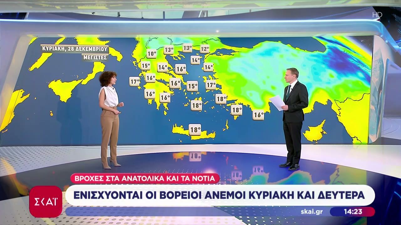 Πρόγνωση καιρού από τη Ματίνα Μπέρου – Βροχές στα ανατολικά και τα ...