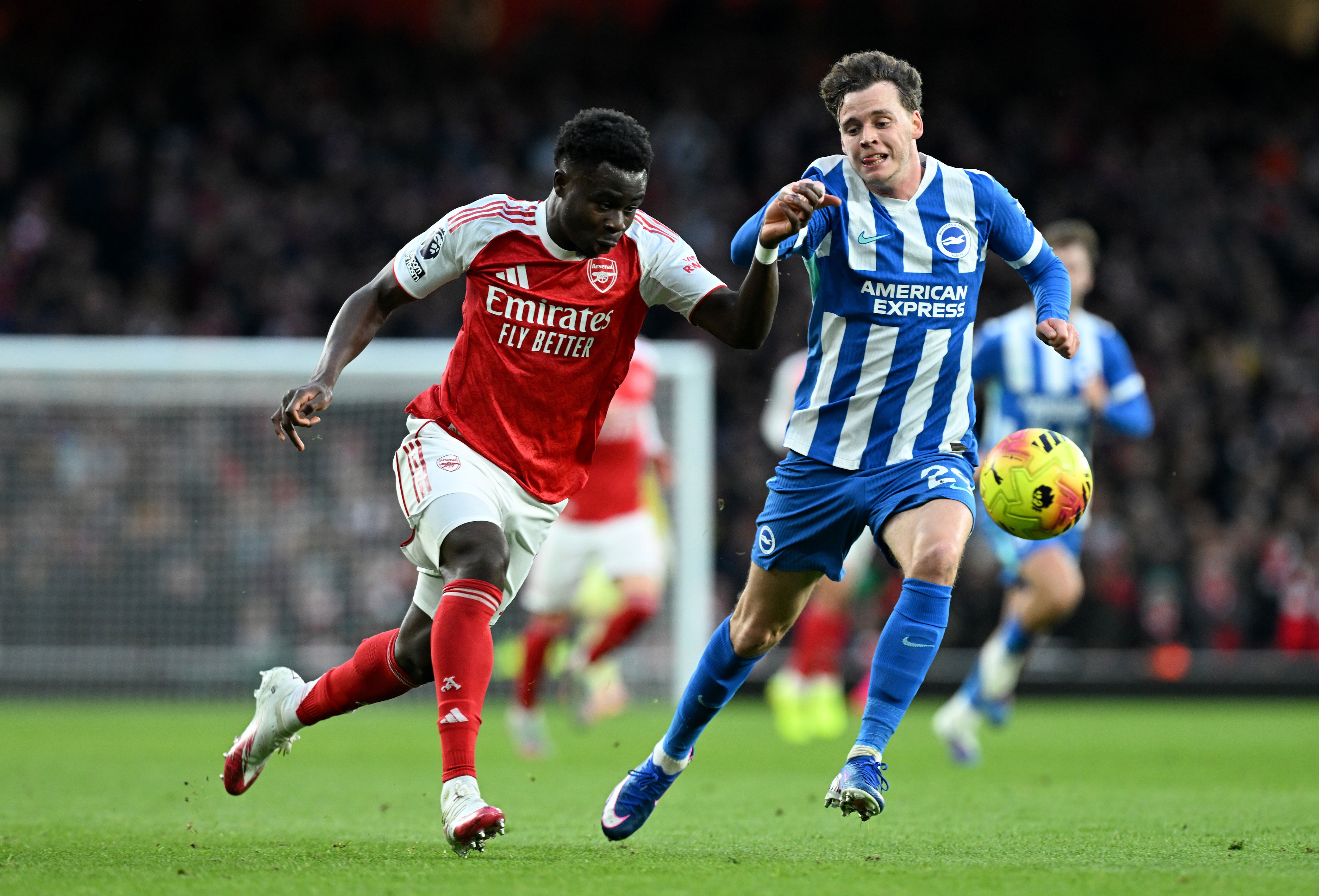 Injury-riddled Arsenal clinging on against Brighton in Premier League