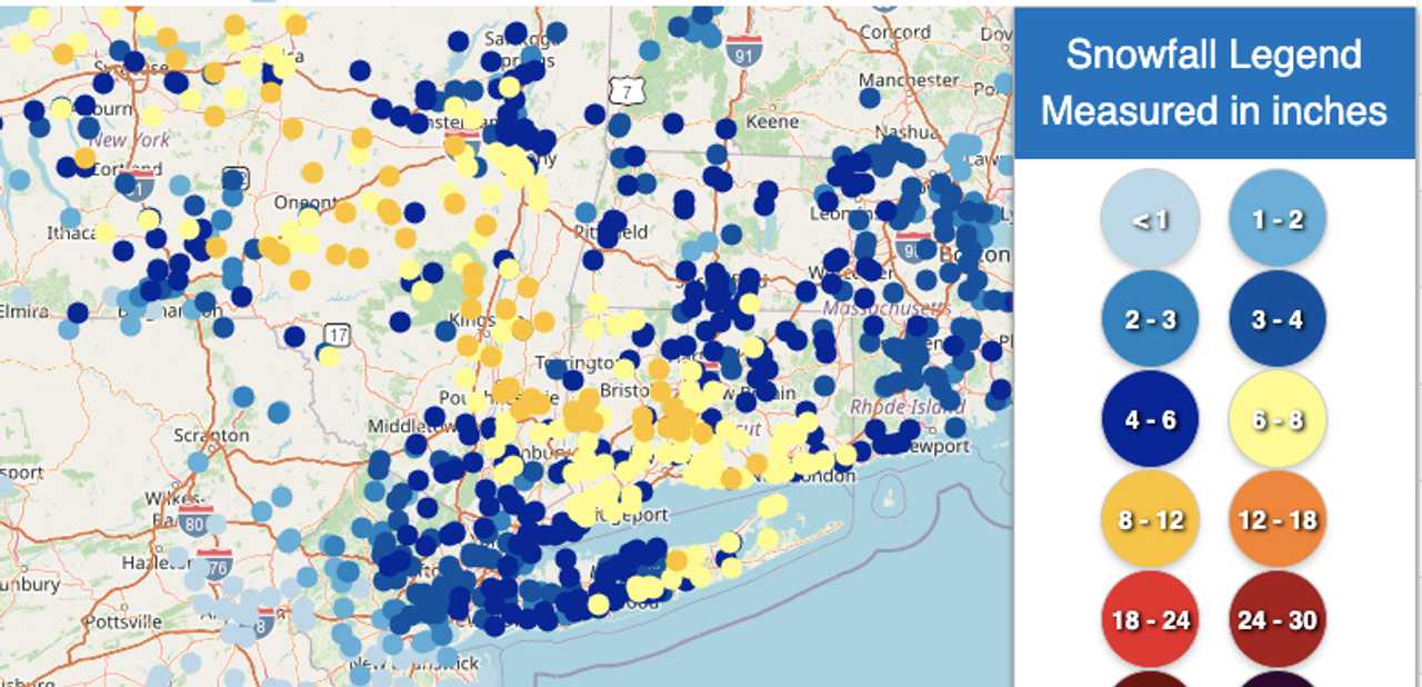 Final update: Post-Christmas snow accumulation rundown by location