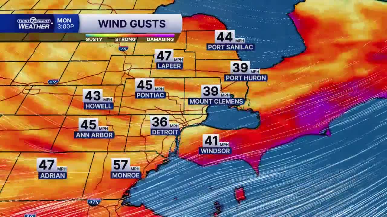 Strong winds Monday