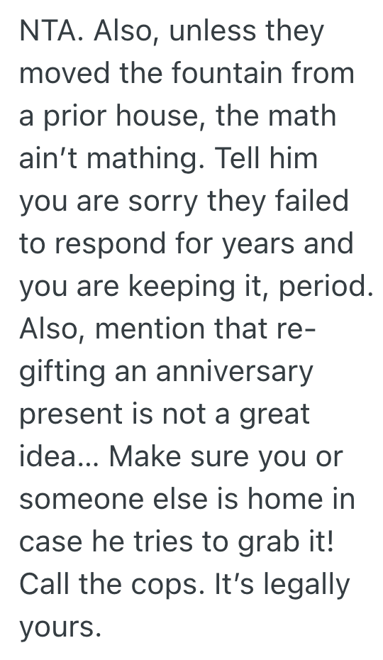 Homeowner includes an abandoned water fountain in her garden ...