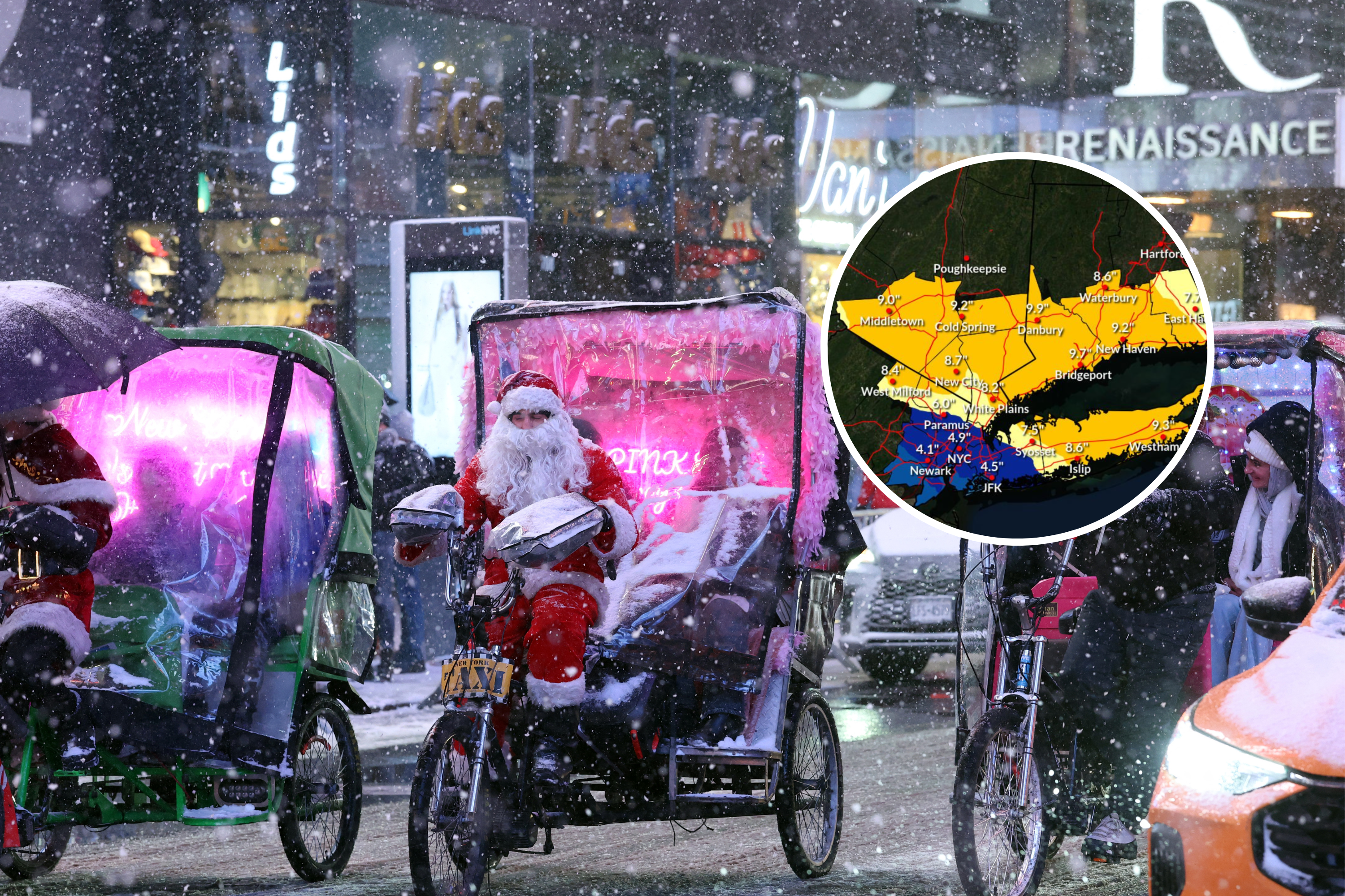 Map shows snow forecast, winter storm warnings for New York