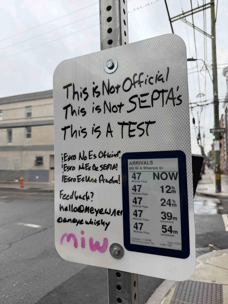Philadelphia lacked bus-tracking signs. 'Bus Stop Banksy' stepped in.