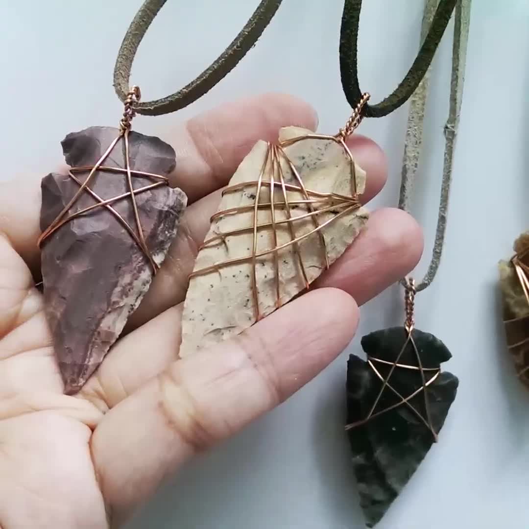 Star | Criss-Cross | Arrowhead | Wire Wrapped Stone | Pendant ...