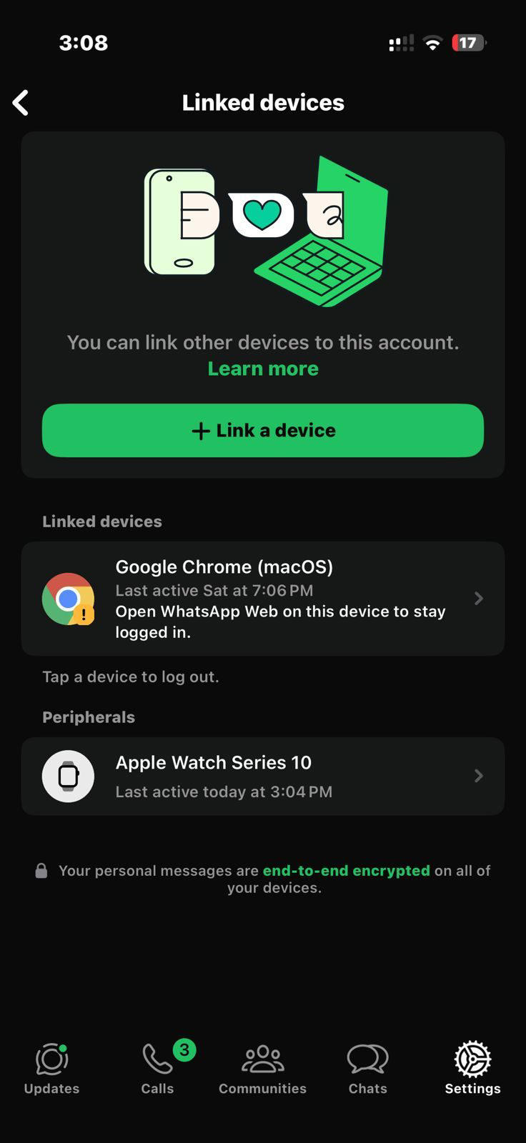 WhatsApp is making it easier to keep tabs on your connected Apple Watch