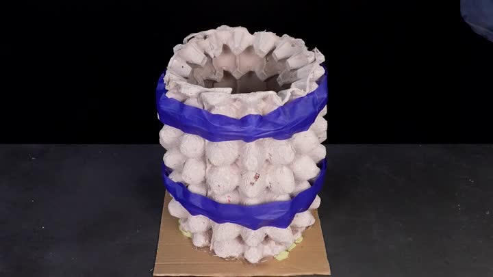 Transformation d'un plateau à œufs en un beau pot