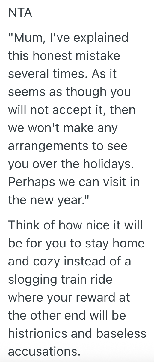 Son accidentally double booked himself for the weekend before Christmas ...